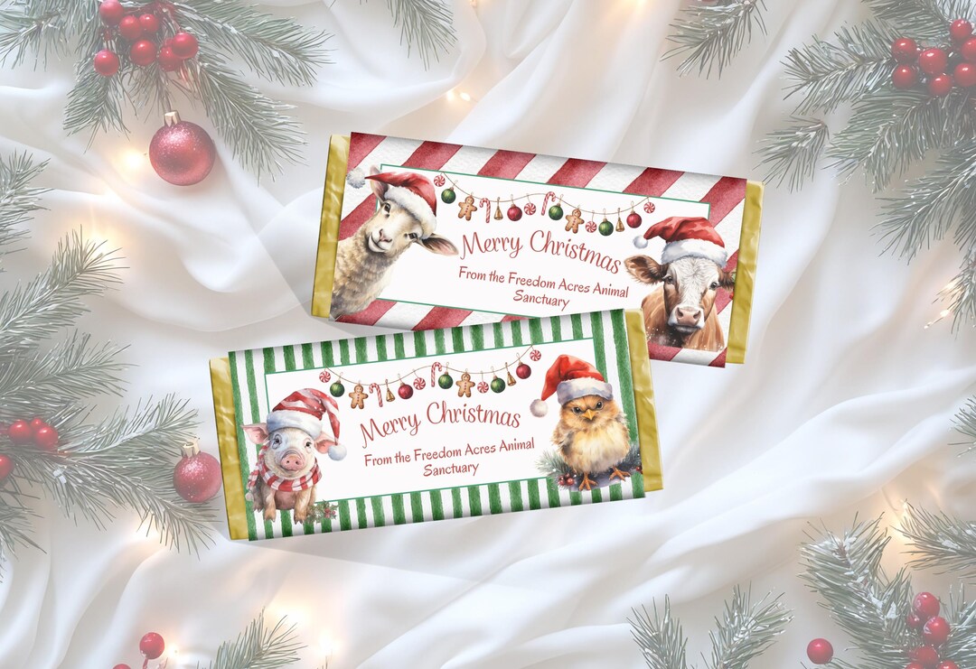 Christmas Printable Chocolate Candy Bar Wrappers, 1.55 Ounce ...