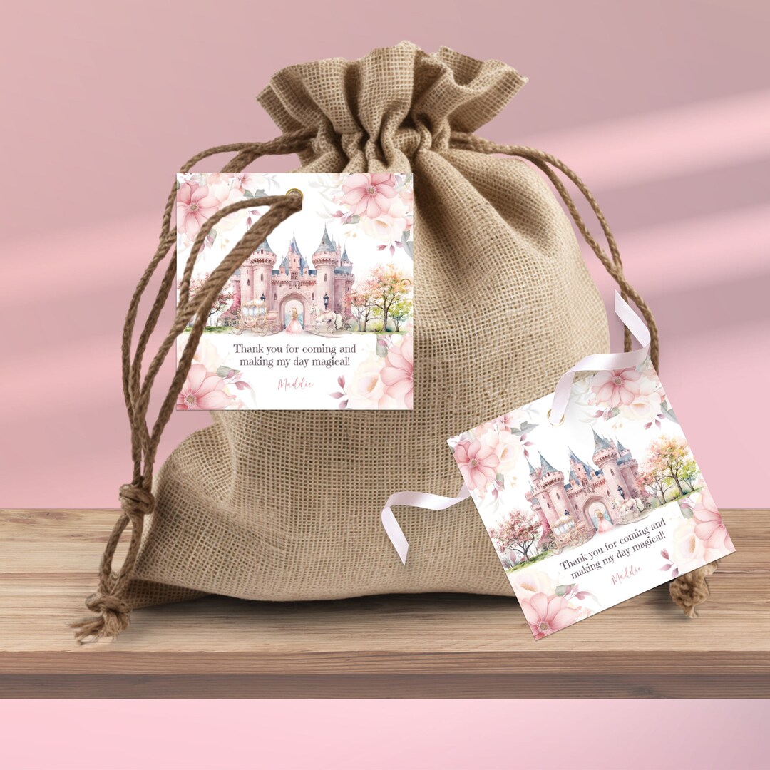 Princess Party Thank You Tags, Printable Princess Theme Favor Tags ...