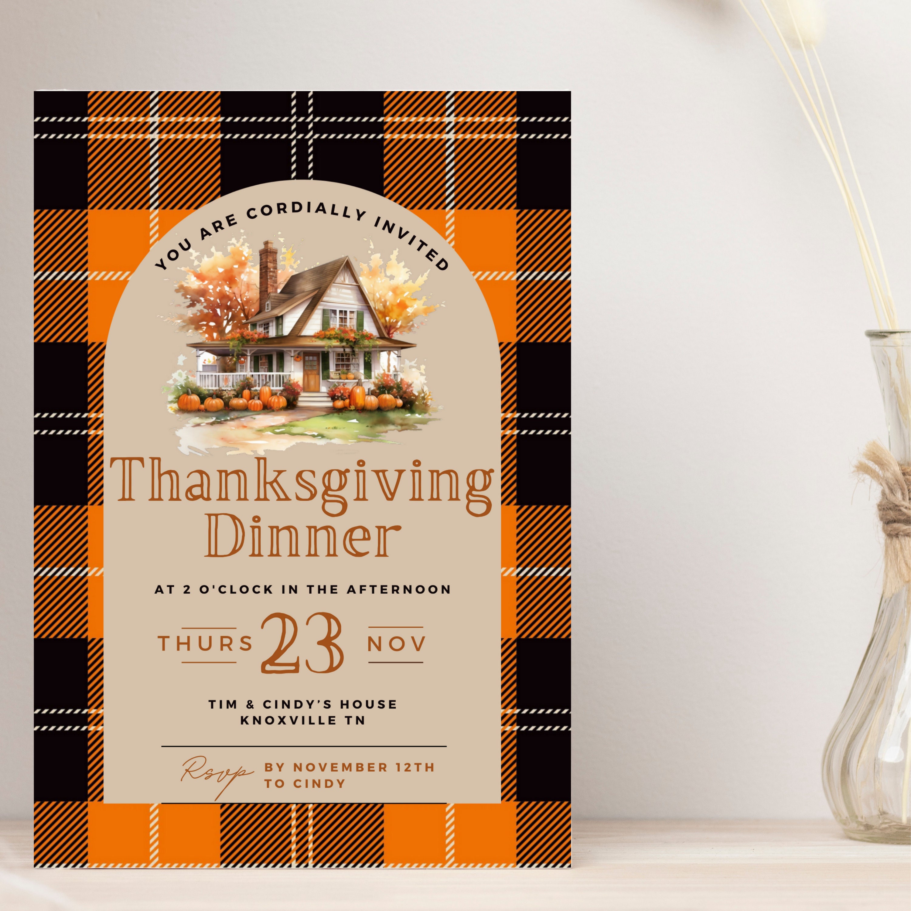 Printable Thanksgiving Invitation | Thanksgiving Dinner Invitation ...
