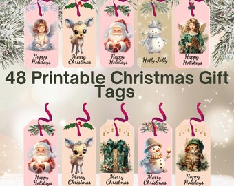 Merry Christmas Gift Tag | Printable Christmas Gift Tag | Xmas Gift ...