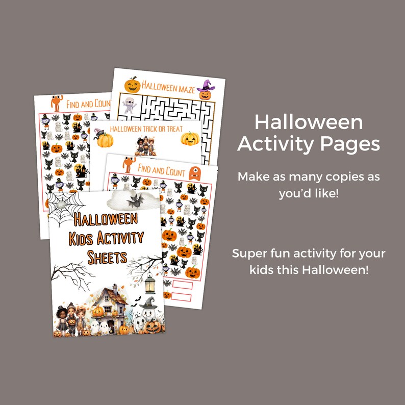 Printable Kids Halloween Activities Bundle, Halloween Coloring Pages ...