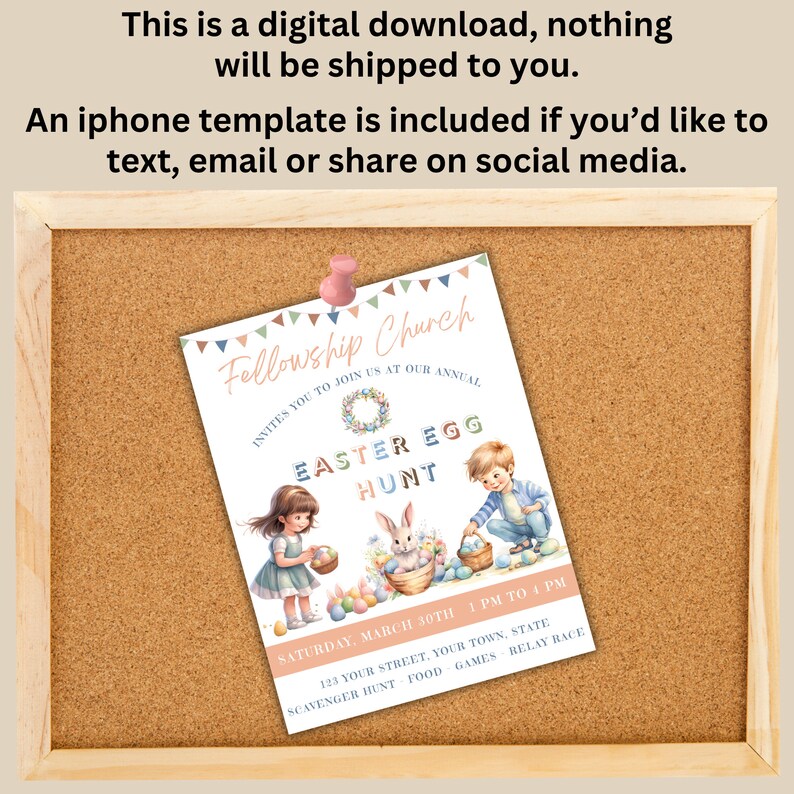 Editable Easter Egg Hunt Flyer Canva Template, Instant Download, Diy ...