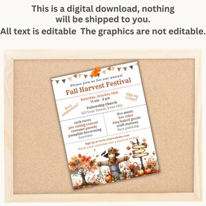 Printable Fall Harvest Festival Flyer Template, Editable Community ...