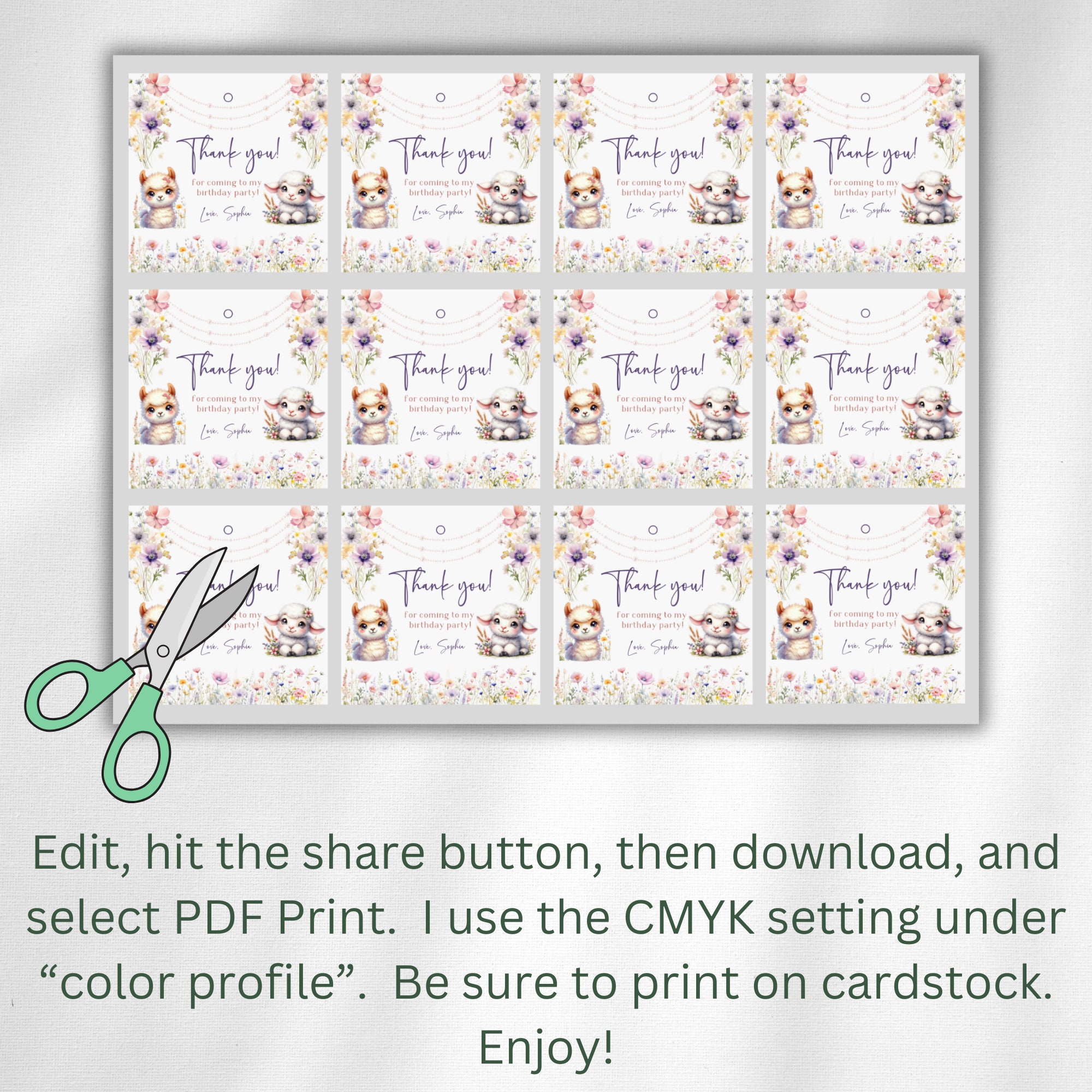 Editable Farm Birthday Party Favor Tags Printable Barnyard Animals ...