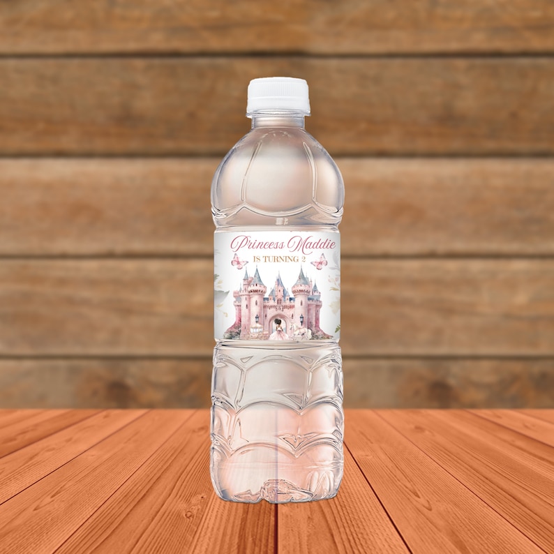 Personalized Princess Water Bottle Label, Editable Royal Princess ...
