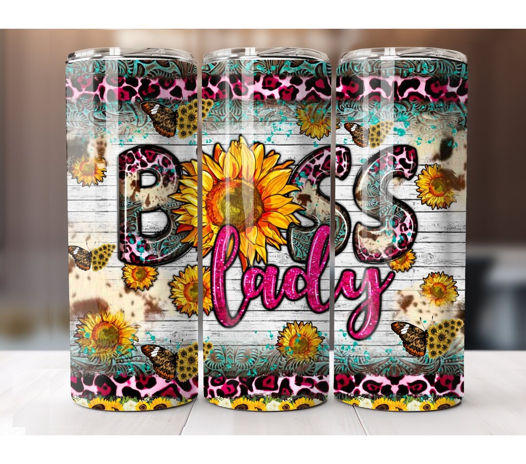 Boss Lady, Sunflower Tumbler Wrap Png Instant Download - Etsy