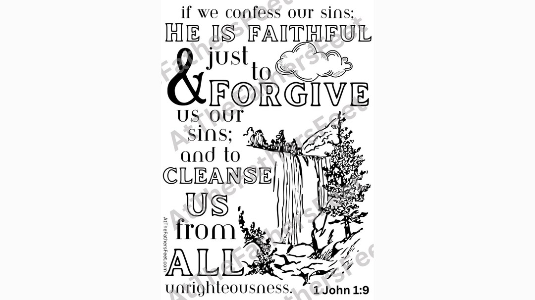 Buy Bible Verse Coloring Page Adult Coloring 1 John 1:9 Online in India ...