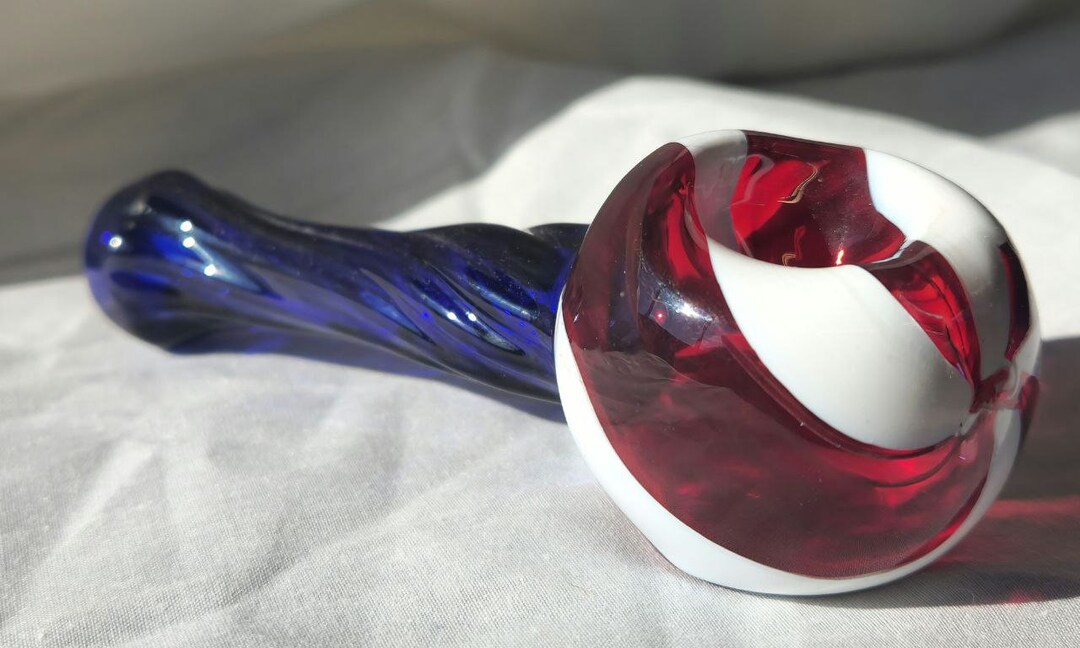 Handblown American Flag Pipe - Etsy