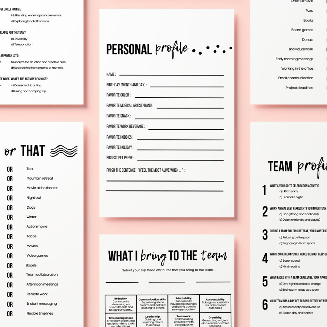Team Building Activities | Coworker Games | Team Building Worksheet ...