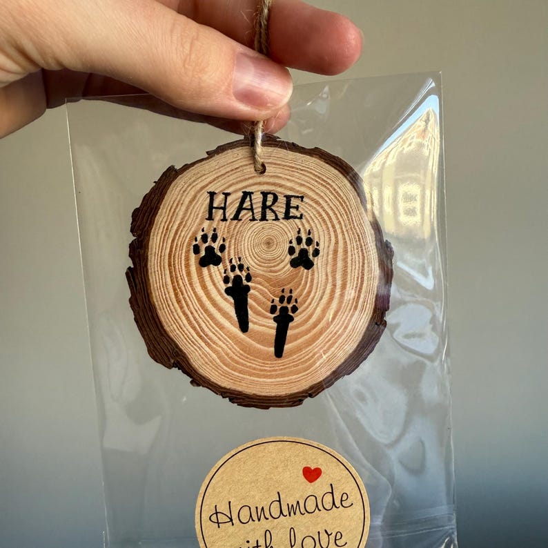 Hand Painted Wood Slice | Animals | Acrylic Paints | Hare | Rabbit - Etsy