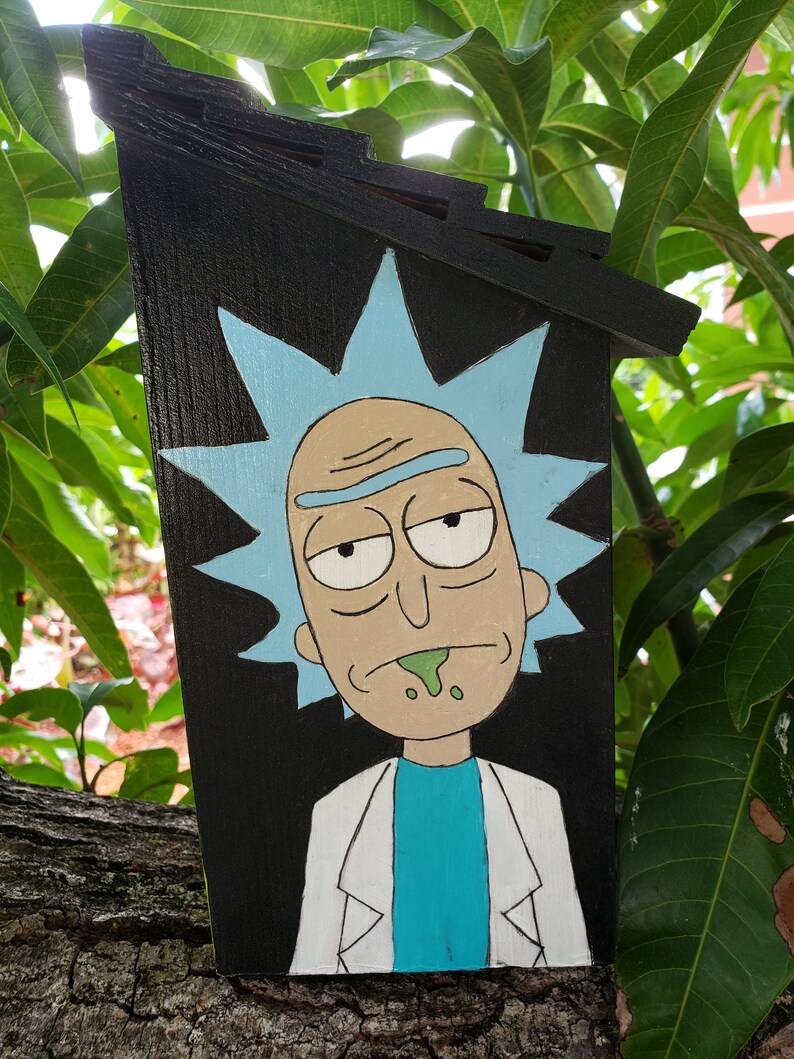 Rick and Morty Hand-painted Birdhouse - Etsy