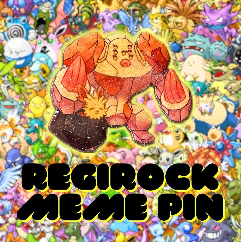 Regirock Meme Pin Resin Holographic Kunty Regirock With a Hangbag and ...