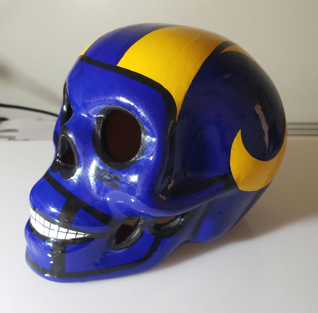 LA RAMS, NFL Team, Ceramic Skull Helmet, Hand Painted. - Etsy