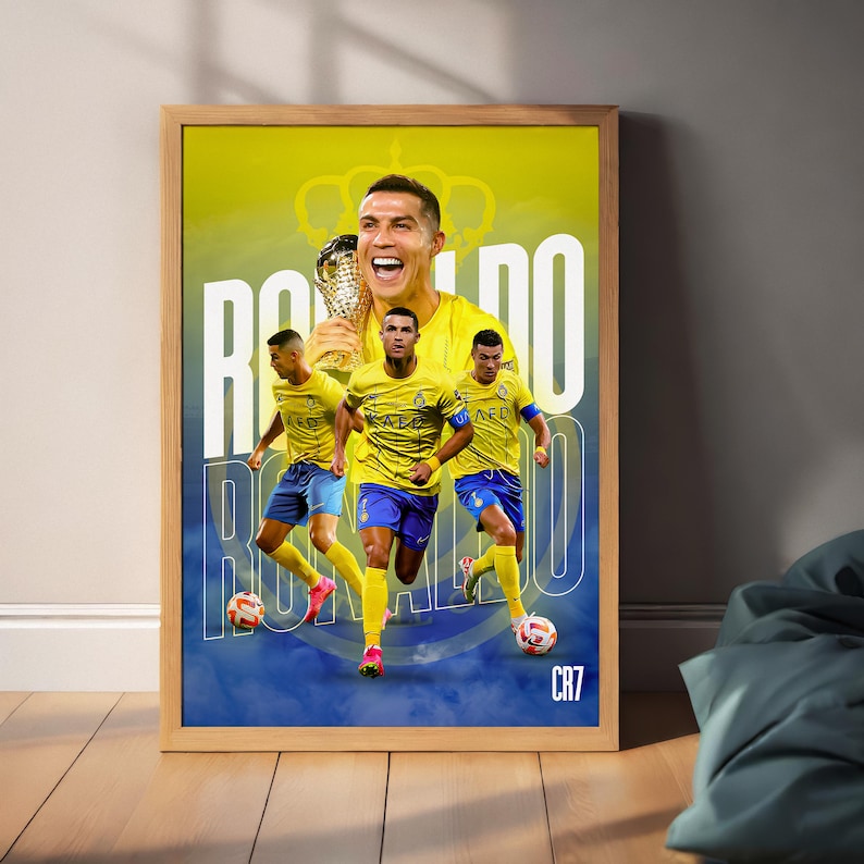 Cristiano Ronaldo Poster, Ronaldo Football Print, Sports Poster ...