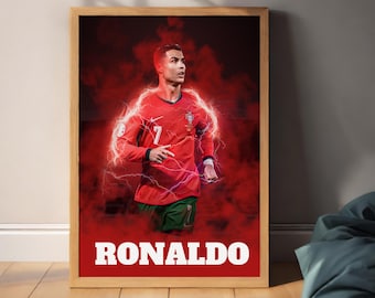 Cristiano Ronaldo Poster, Ronaldo Football Print, Sports Poster ...