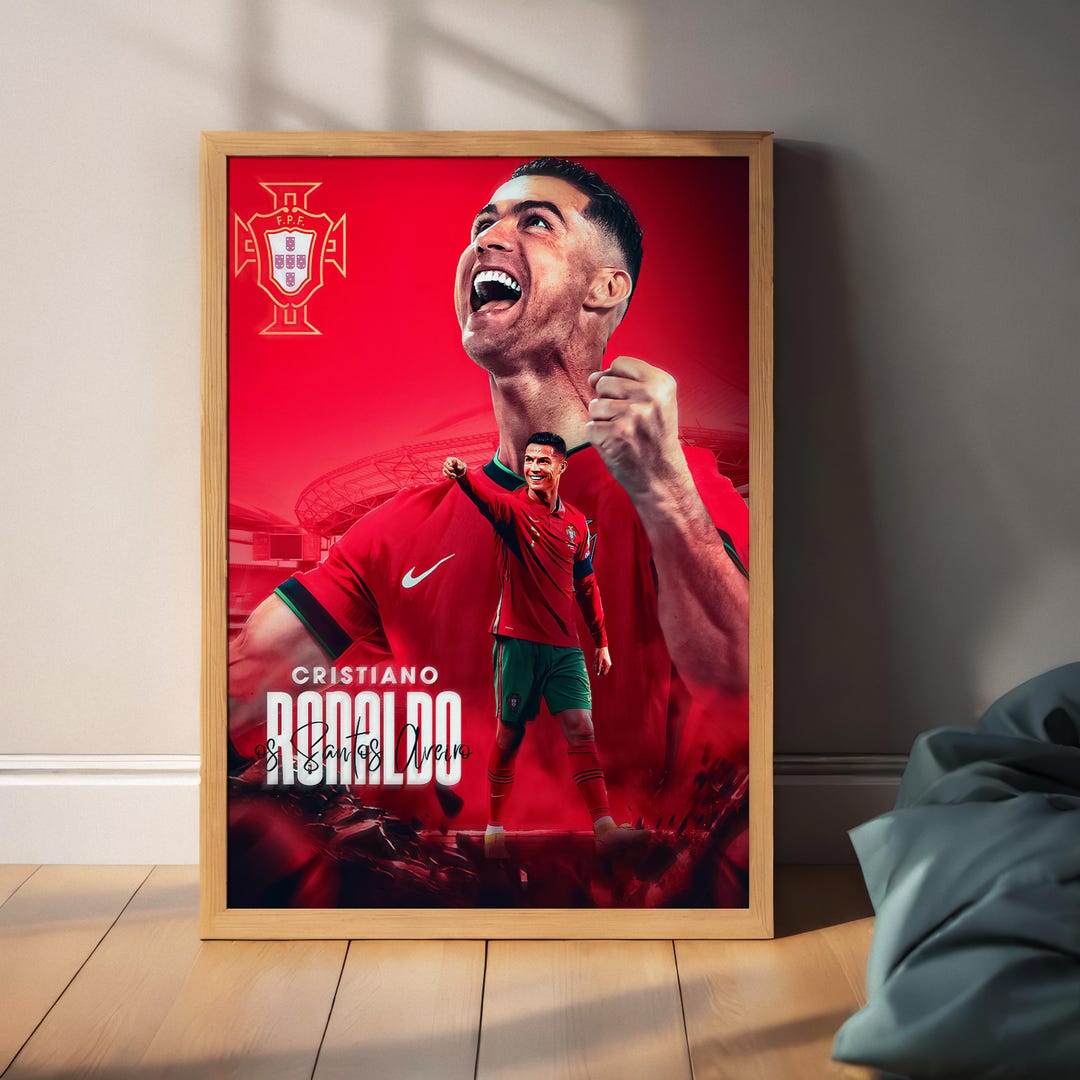 Cristiano Ronaldo Poster, Ronaldo Football Print, Sports Poster ...