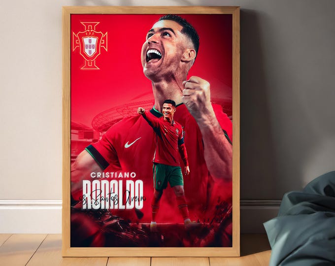 Cristiano Ronaldo Poster, Ronaldo Football Print, Sports Poster ...