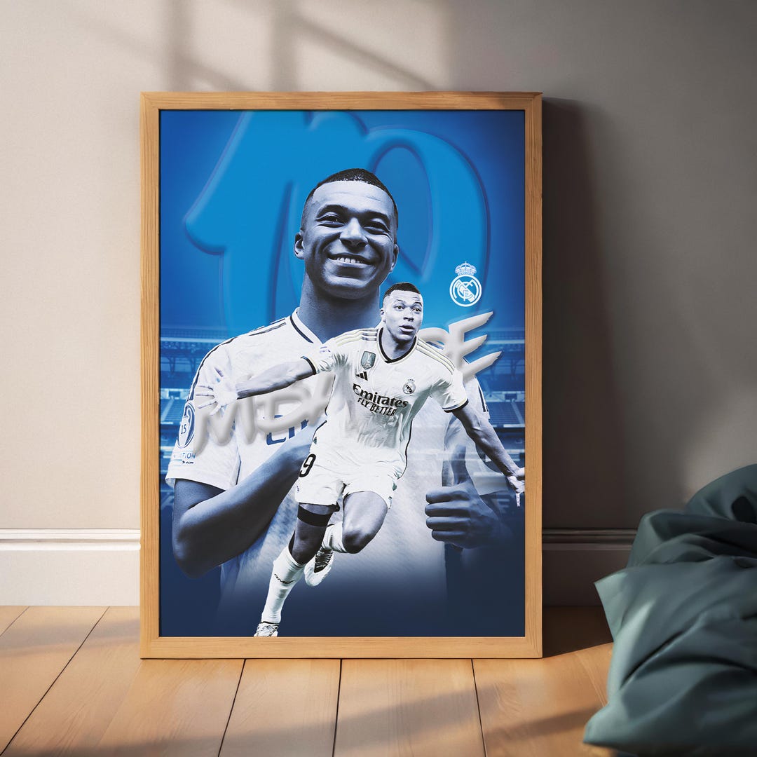 Mbappe Poster, Mbappe Football Print, Sports Poster, Football Poster ...
