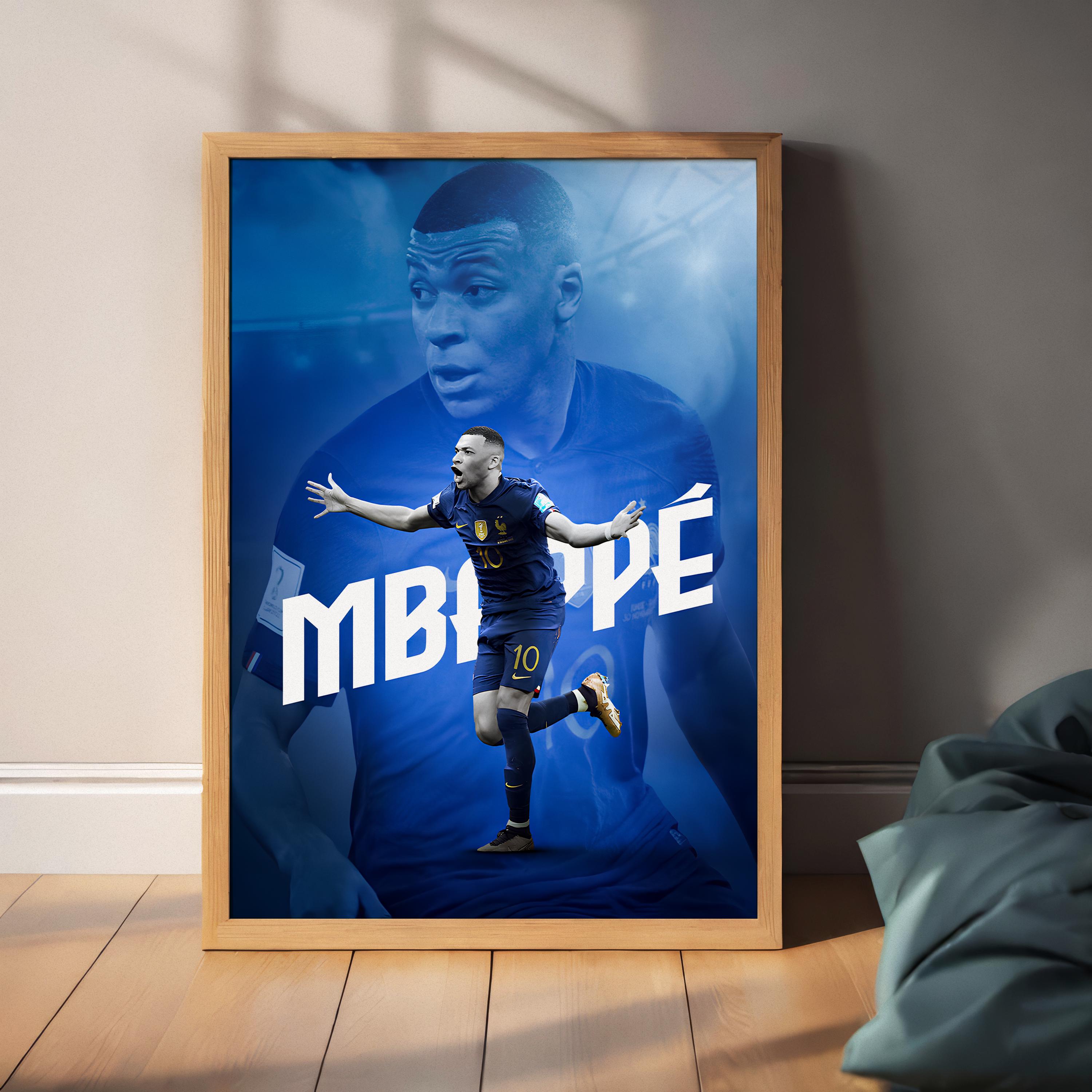 Mbappe Poster, Mbappe Football Print, Sports Poster, Football Poster ...