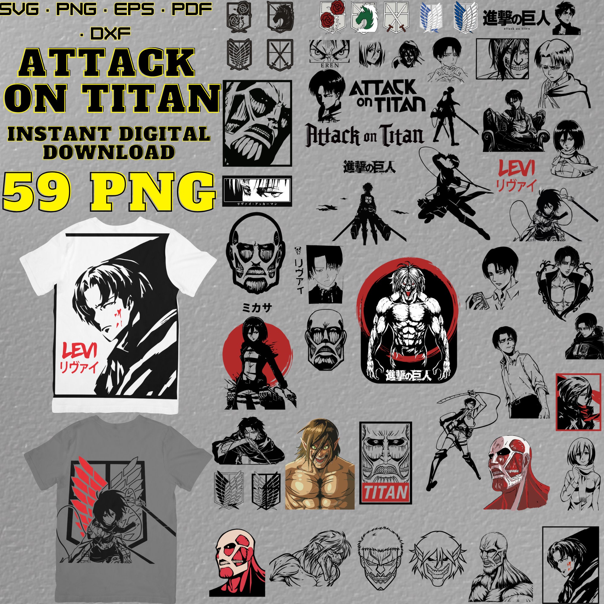 Attack on Titan Svg Anime Svg SVG Bundle Anime Bundle - Etsy