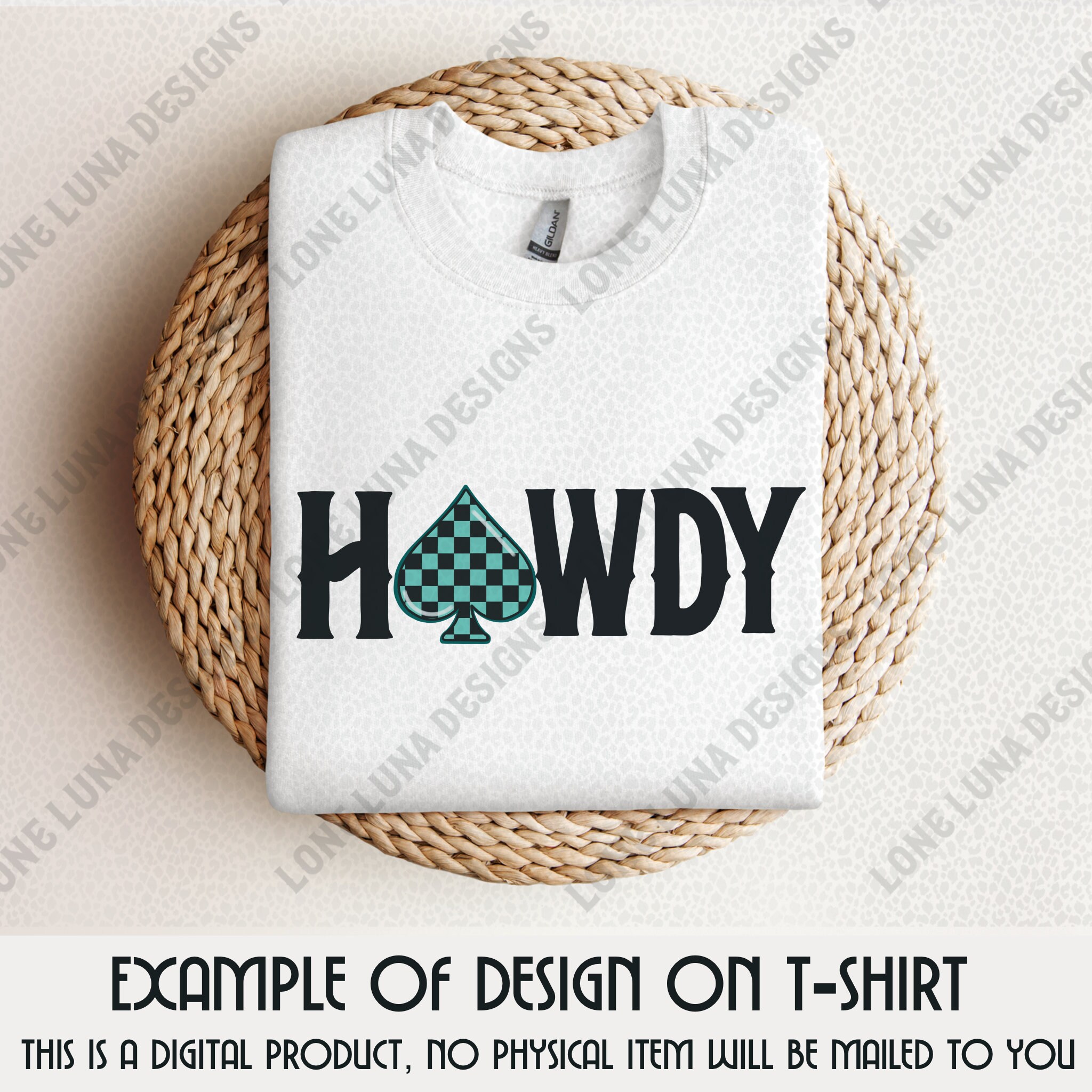 Howdy Turquoise and Checkers Digital PNG Download Western Digital ...