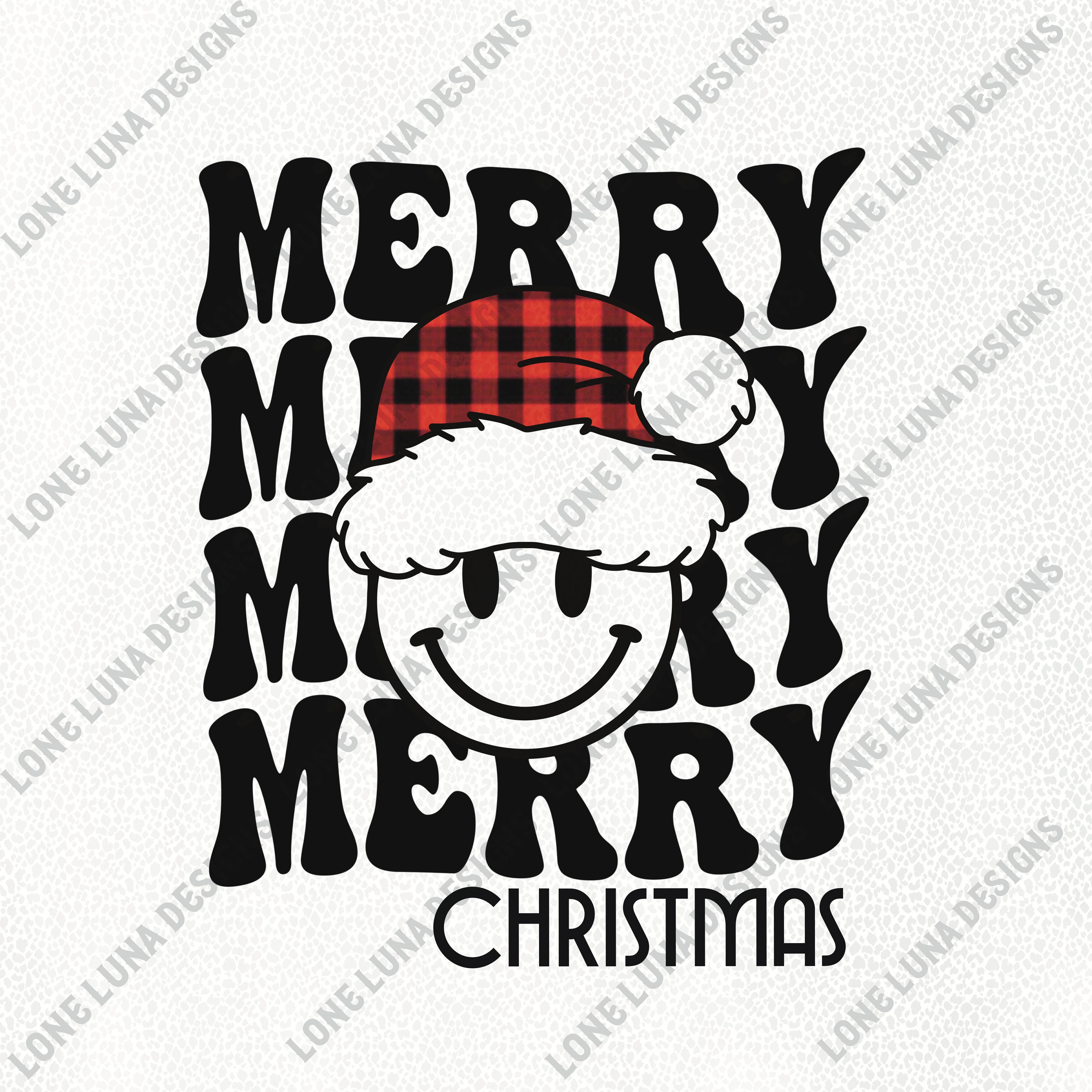 Merry Christmas Smiley Face Digital PNG Download Groovy Christmas ...