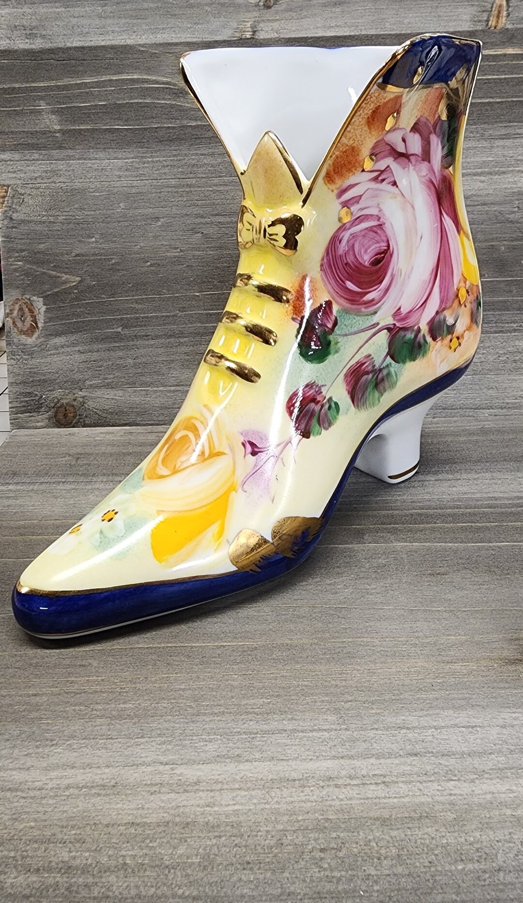 Vintage Limoges Hand Painted Victorian Style Porcelain Boot - Etsy