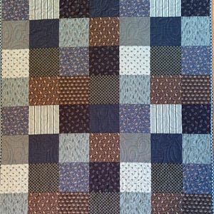 Blue Squares Lap Quilt - Etsy