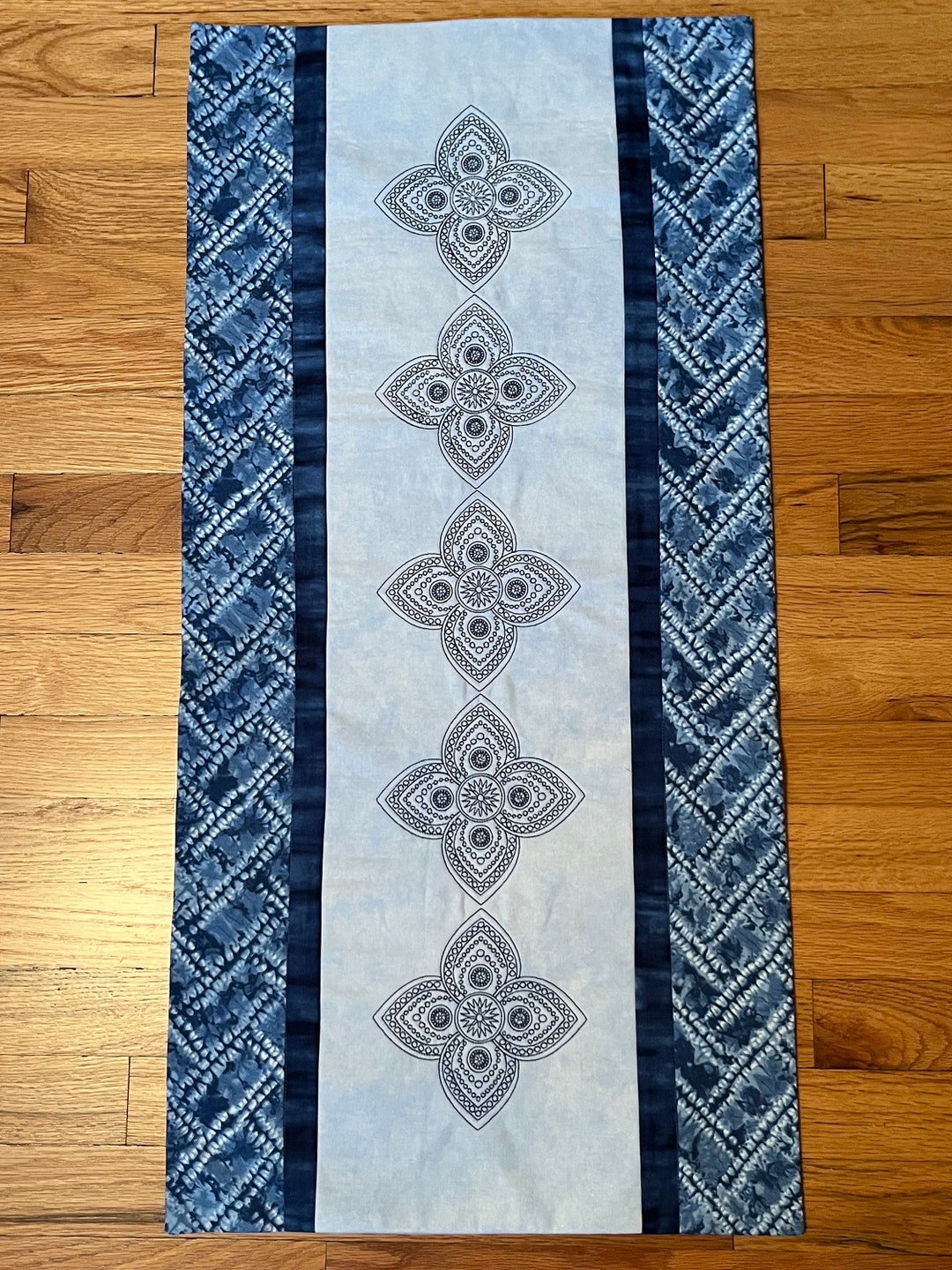 Blue Medallions Table Runner - Etsy
