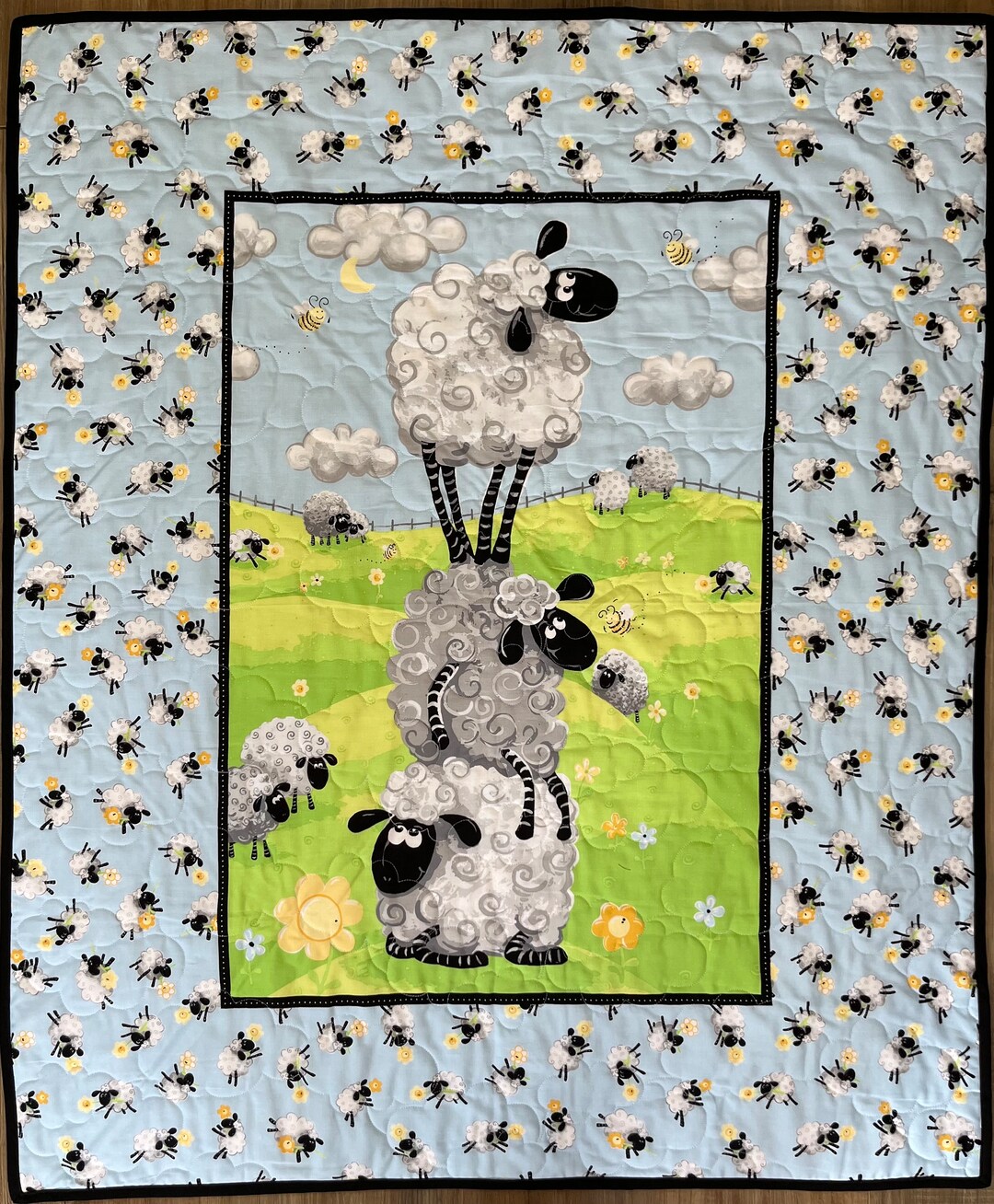 Sheep Stack Baby Quilt - Etsy