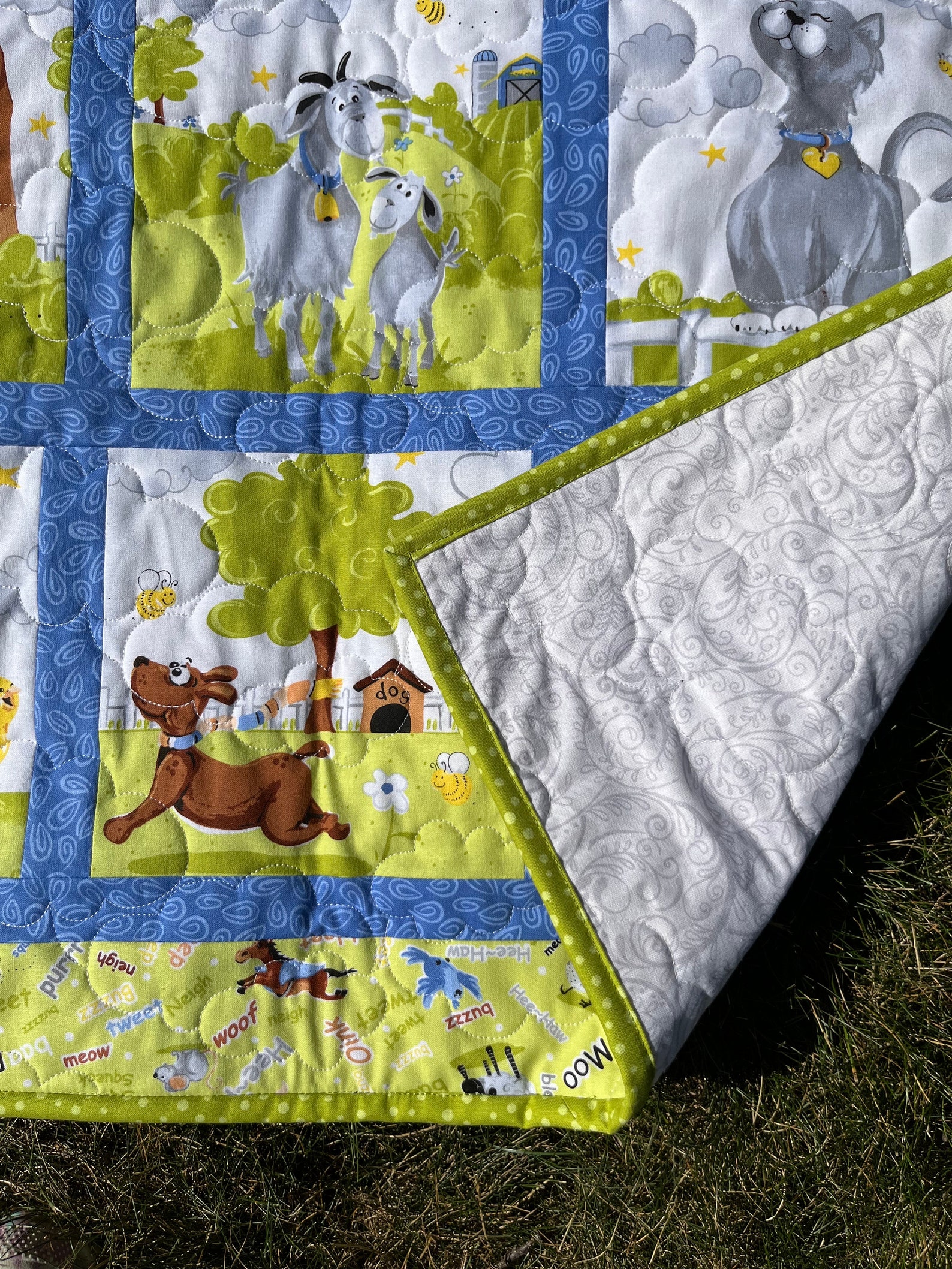 Barnyard Blues Baby Quilt - Etsy