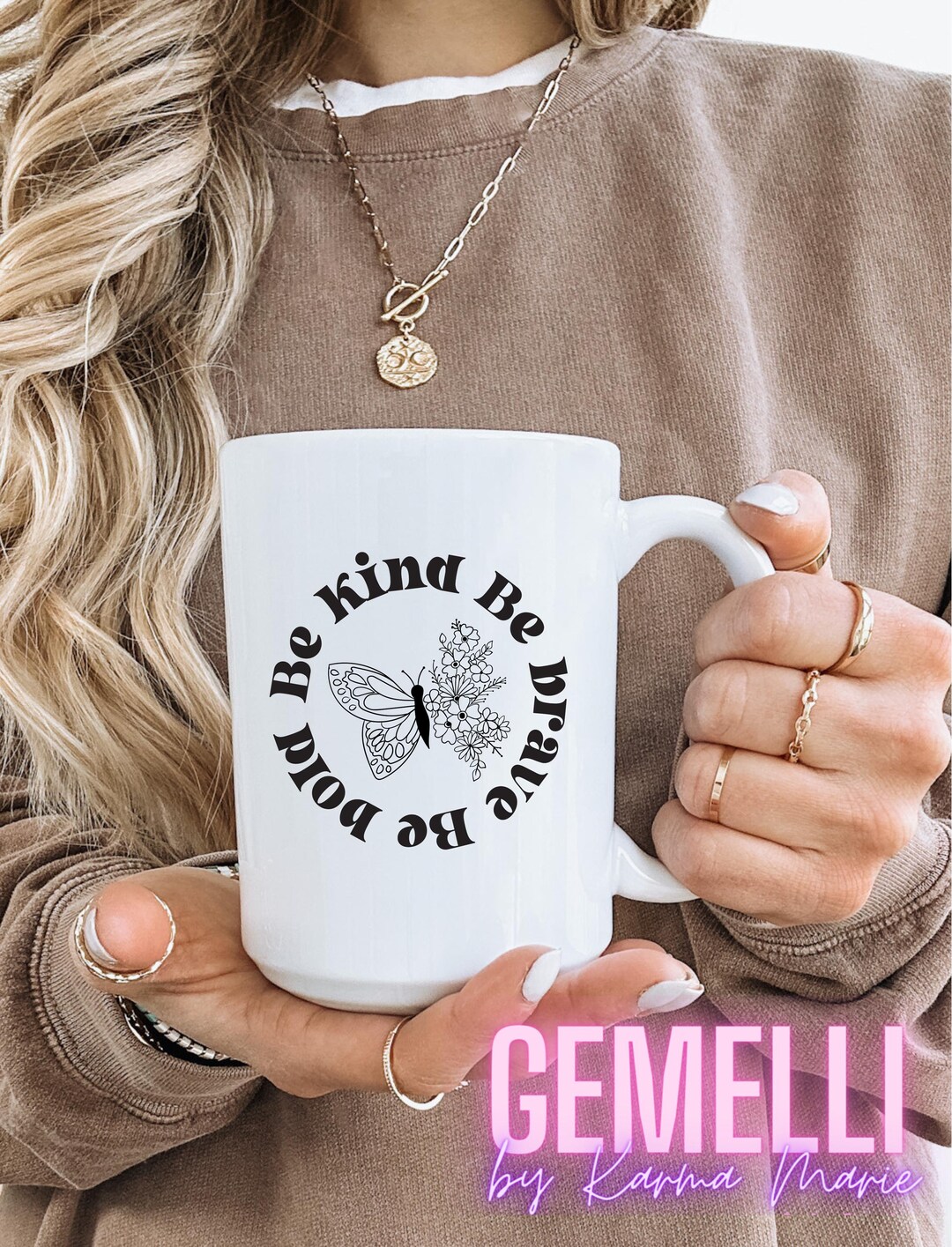 Ceramic Coffee Cup Inspirational Design be Kind, Brave, Bold, Perfect ...