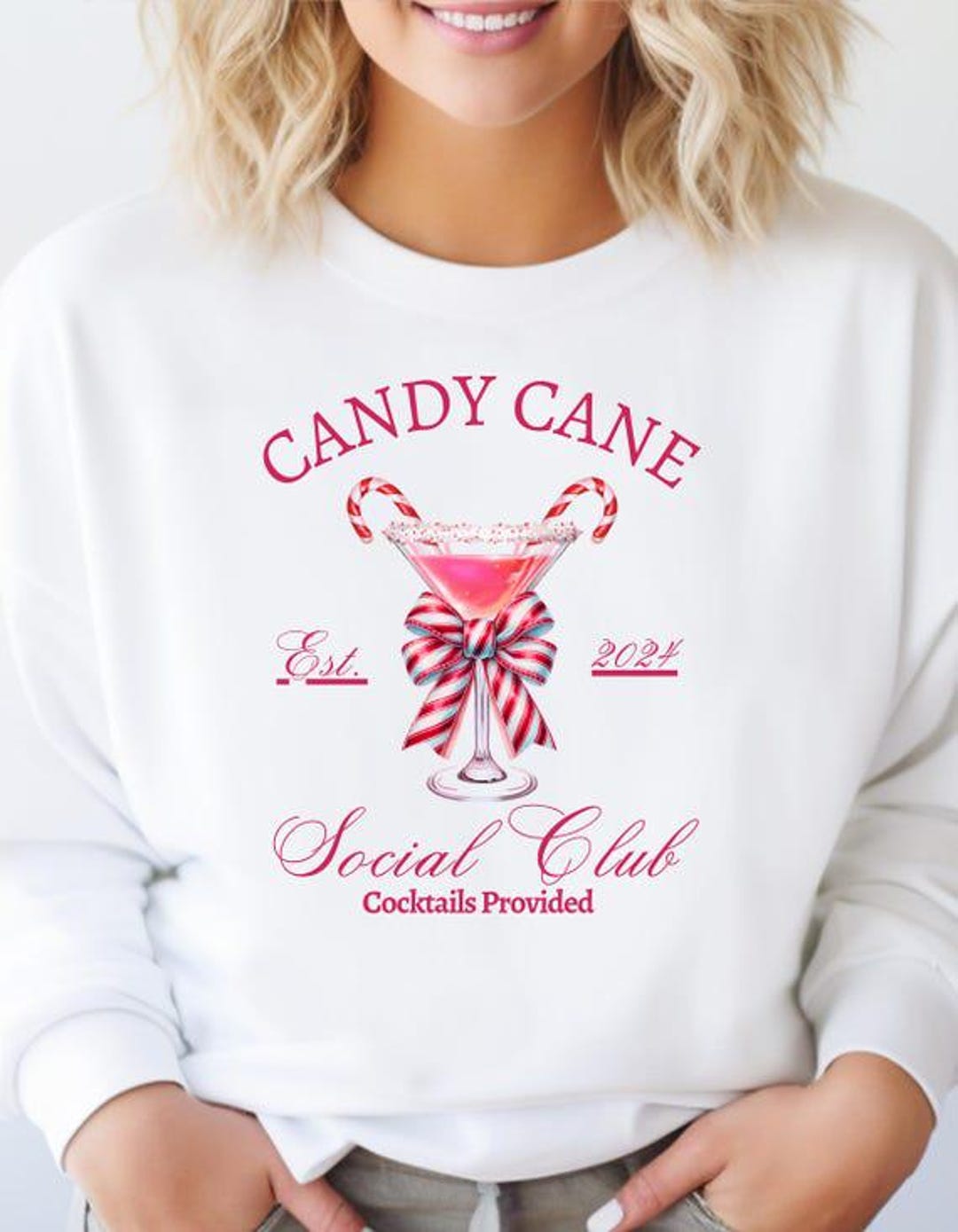 Candy Cane Social Club PNG JPEG Download, Cheerful Holiday Artwork for ...