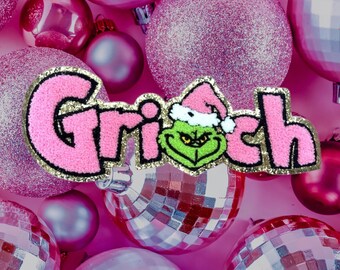 Pink Grinch Chenille Iron on Patch - Etsy