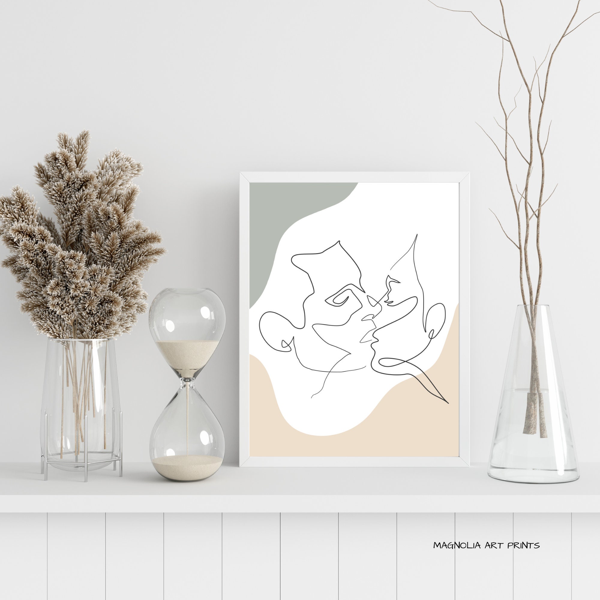 Couple Line Art Print Set of 3, Couple Art Prints, Couple Kiss Line Art ...