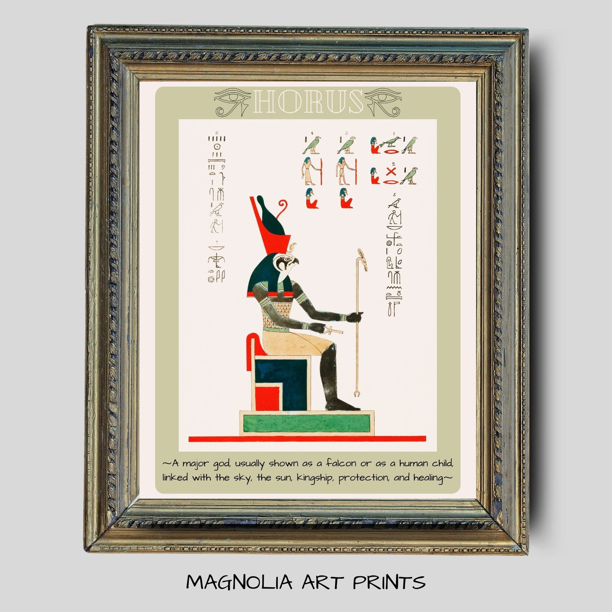 Ancient Egyptian Gods Wall Art Set of 3 : Horus Heith Khonsu - Etsy