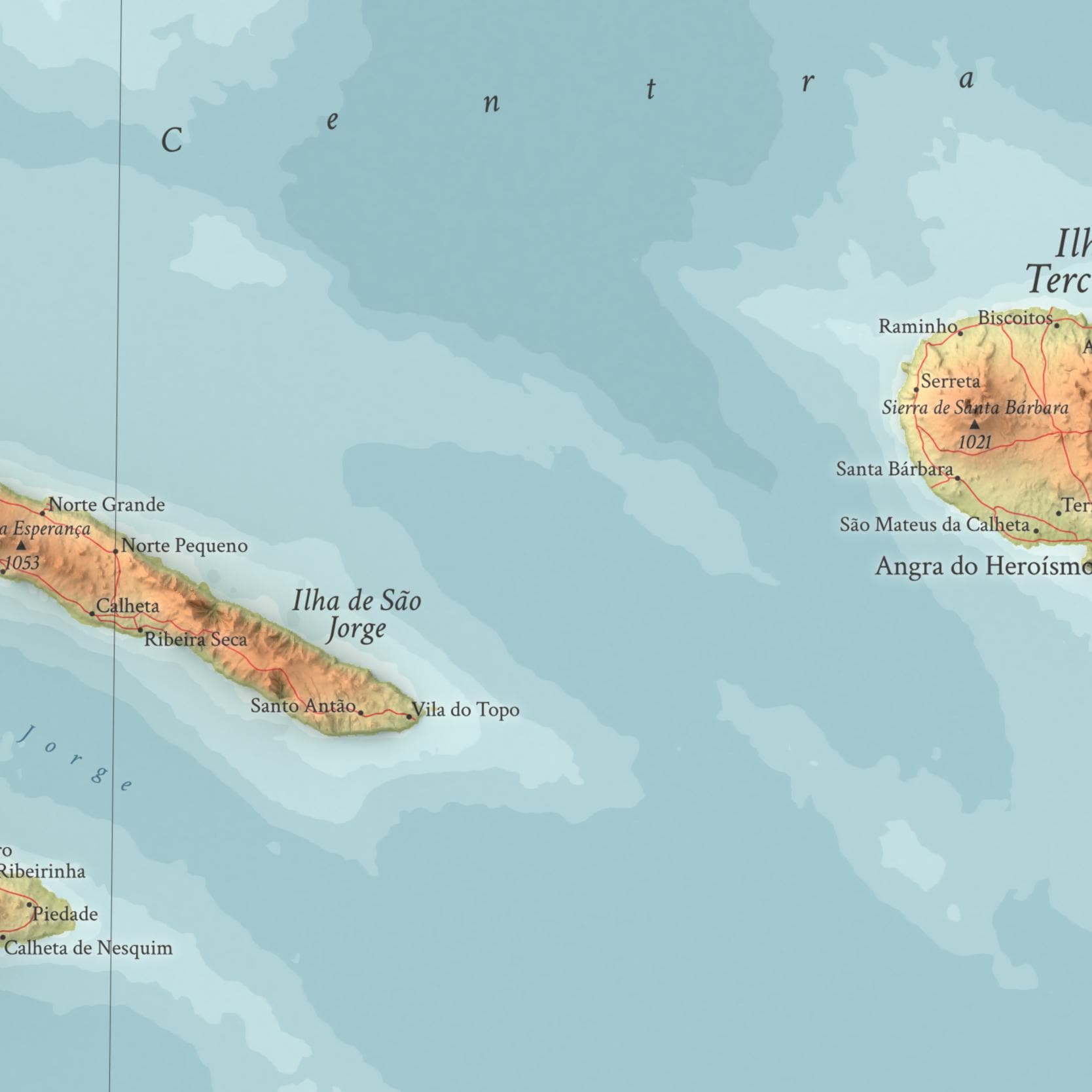 Azores Map Print (açores) — 2nd Edition Decorative Topographic Map ...