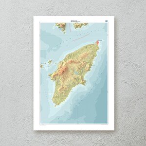 Rhodes Map Print ródos 2nd Edition Original Decorative Cartographic ...