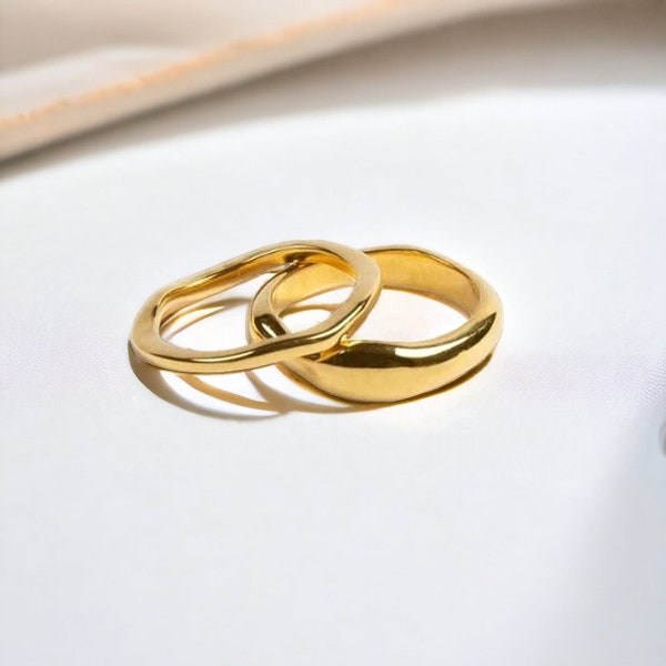 Waterproof Gold Ring Set - Etsy
