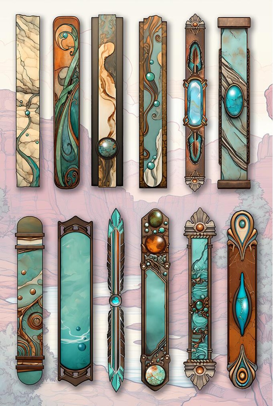 Taos - A Set of Desert Bars and Dots (page Dividers, Icons, Clipart) - Etsy