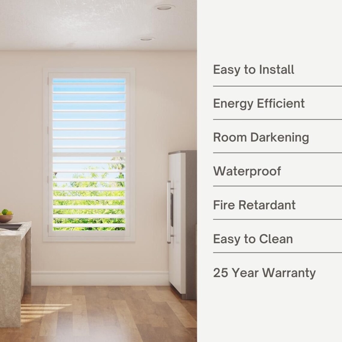 Shutter Works Interior Plantation Shutters - Made in America - Free Shipping - Waterproof - Easy ...