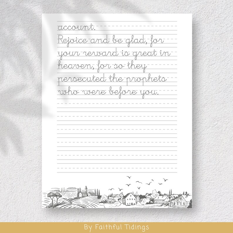 Printable Bible Verses Copywork | the Beatitudes Matthew 5:3-12 ESV ...