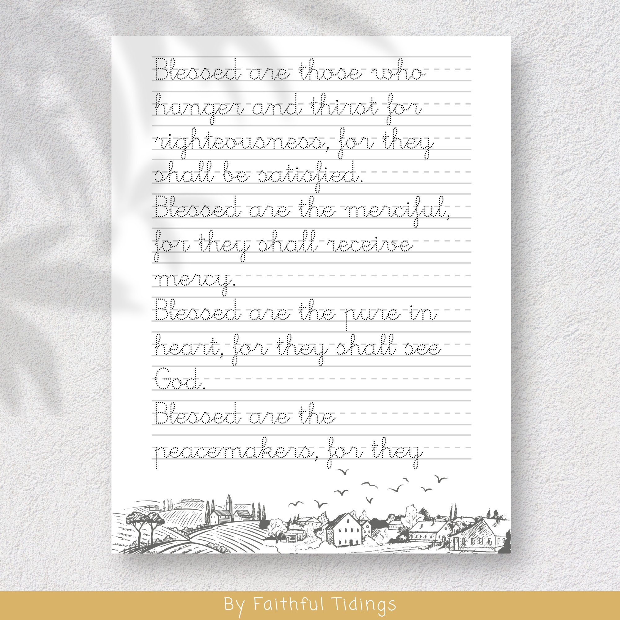 Printable Bible Verses Copywork | the Beatitudes Matthew 5:3-12 ESV ...