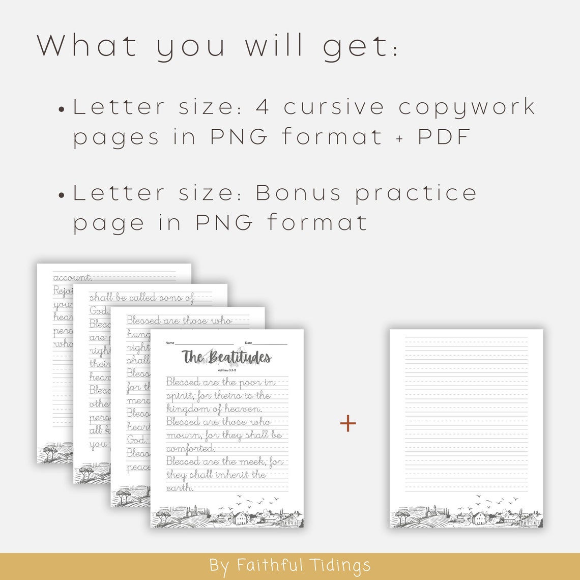 Printable Bible Verses Copywork | the Beatitudes Matthew 5:3-12 ESV ...