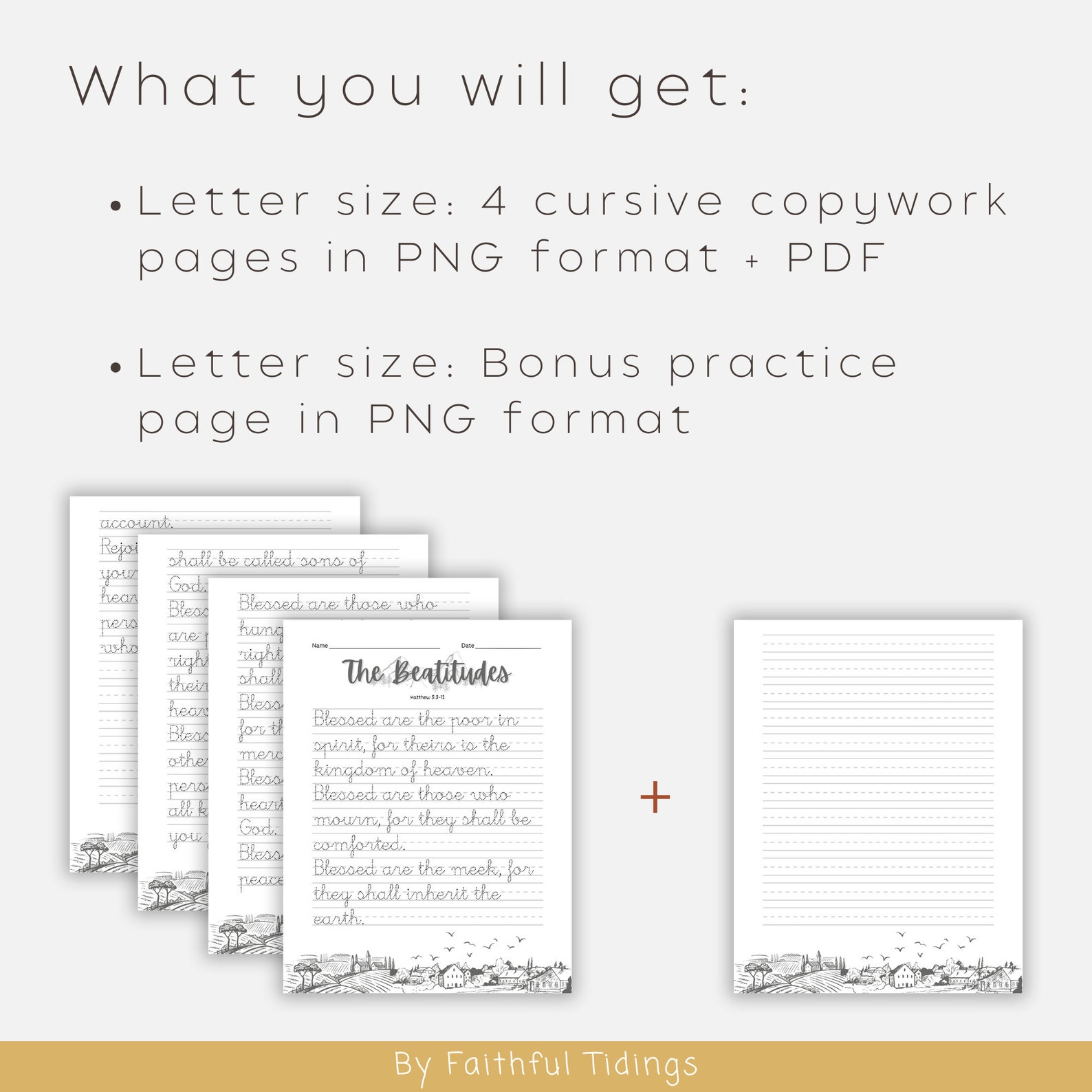 Printable Bible Verses Copywork | the Beatitudes Matthew 5:3-12 ESV ...