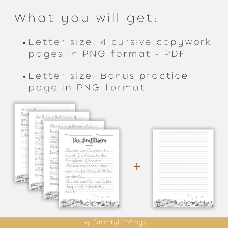 Printable Bible Verses Copywork | the Beatitudes Matthew 5:3-12 ESV ...