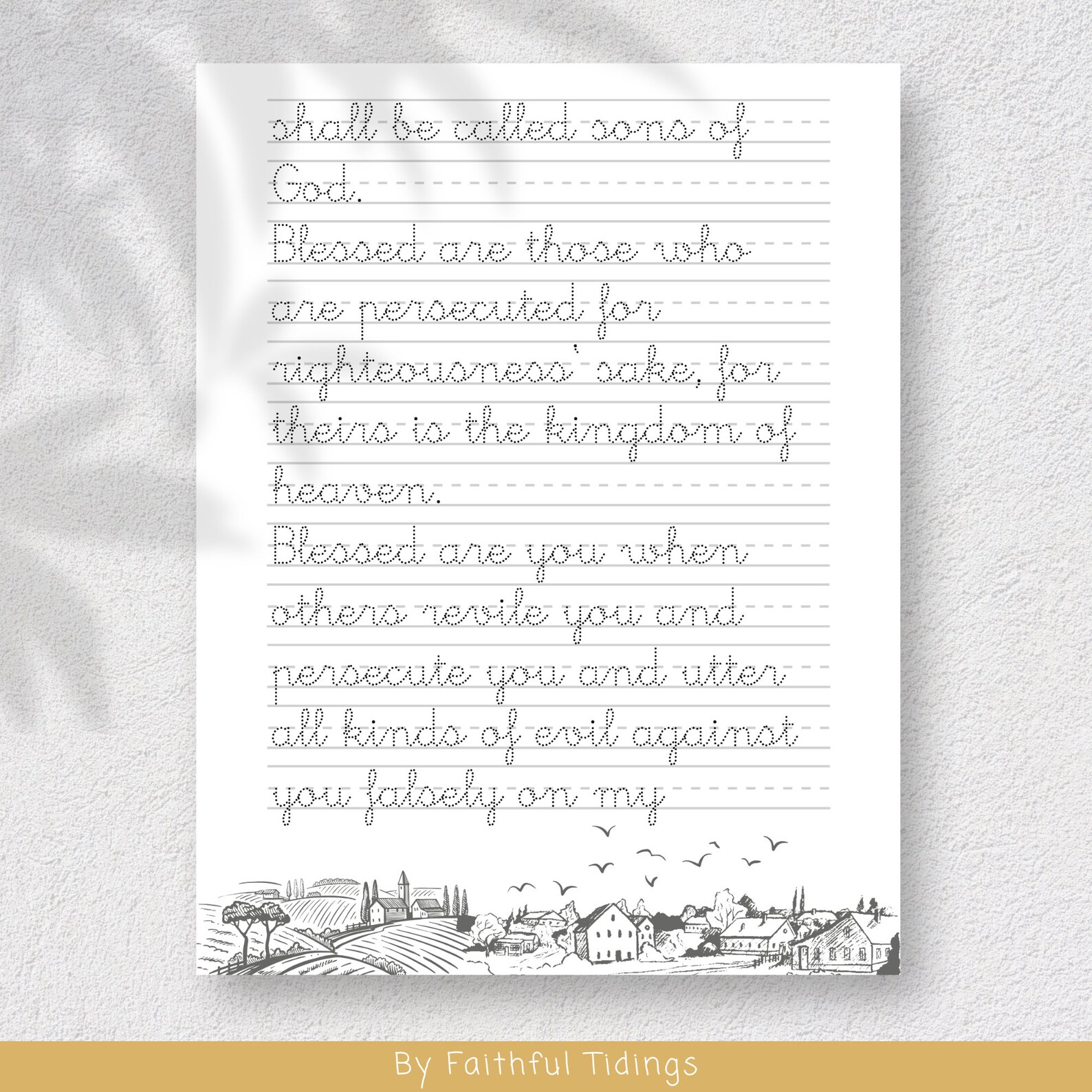 Printable Bible Verses Copywork | the Beatitudes Matthew 5:3-12 ESV ...