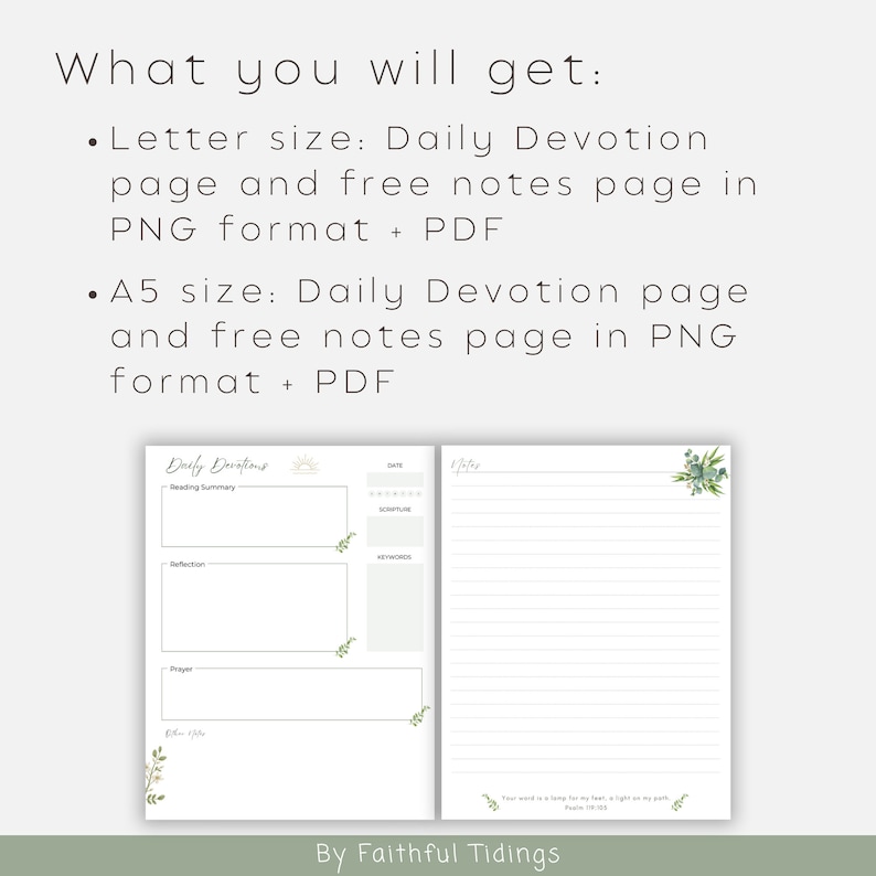 Printable Daily Devotions Template | Printable Journal Inserts ...