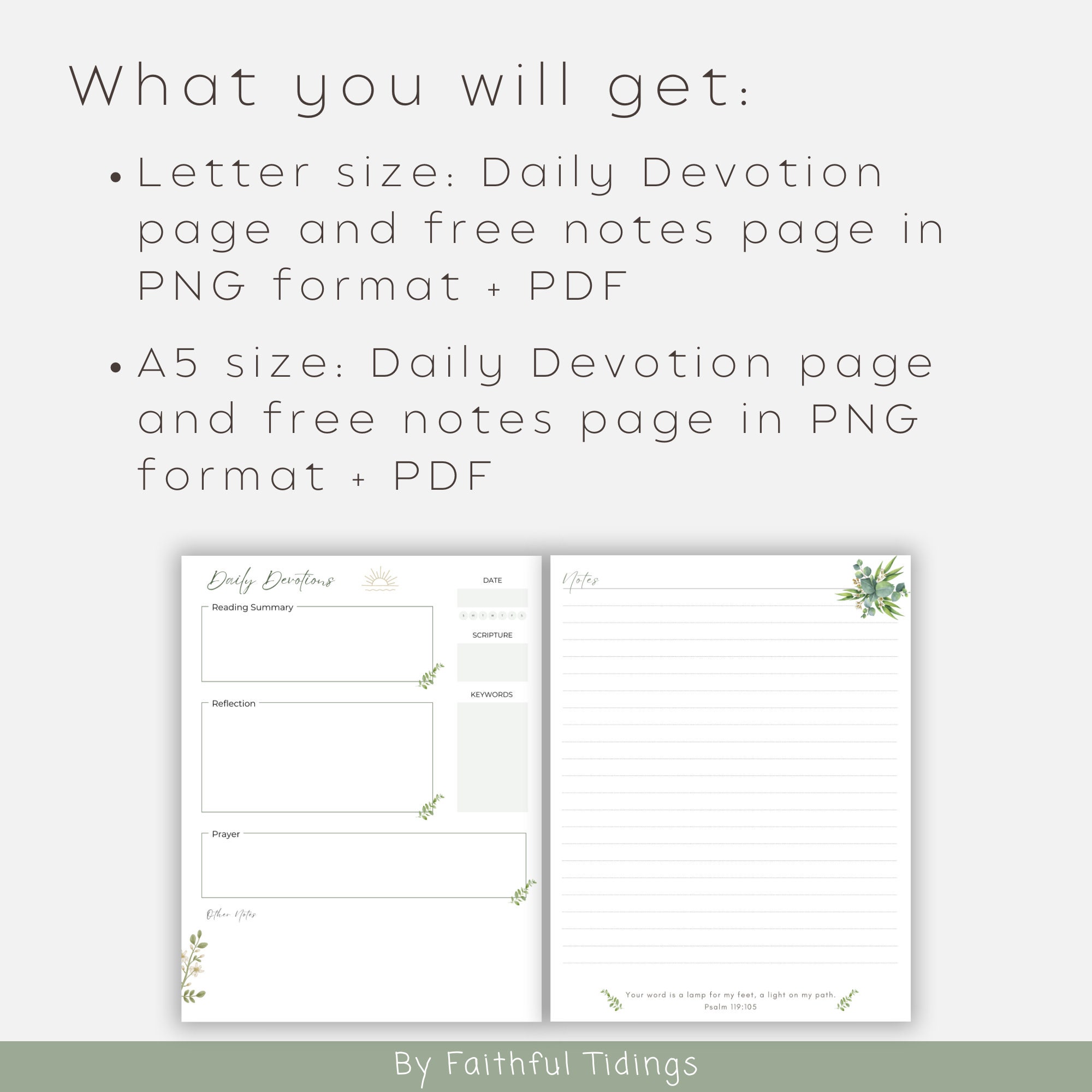 Printable Daily Devotions Template | Printable Journal Inserts ...