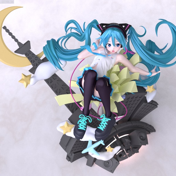Hatsune Miku 3d Print File Etsy